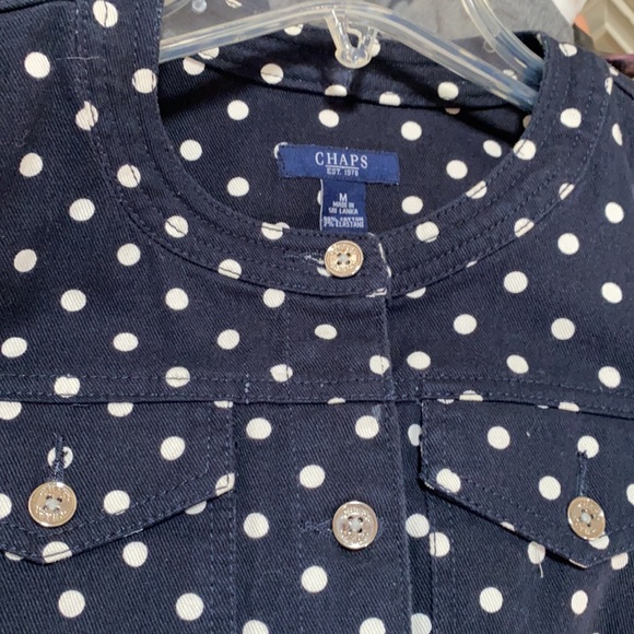 Chaps | Jackets & Coats | Chaps Navy Blue White Dots Sport Jacket M ...